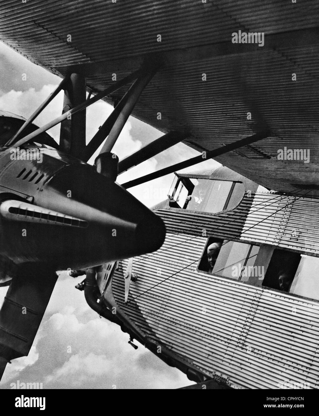 Passenger plane before the take-off, 1932 Stock Photo - Alamy