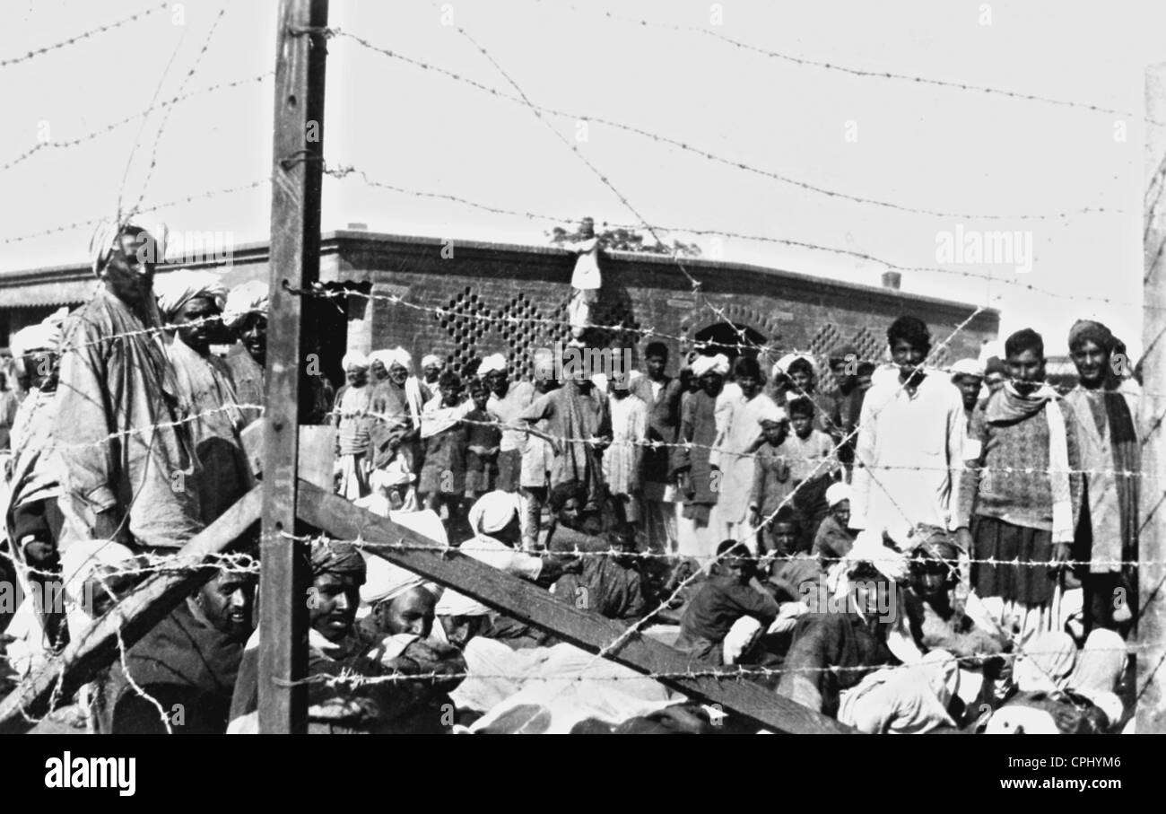 Prison camp during the riots in Kashmir, 1931 Stock Photo - Alamy