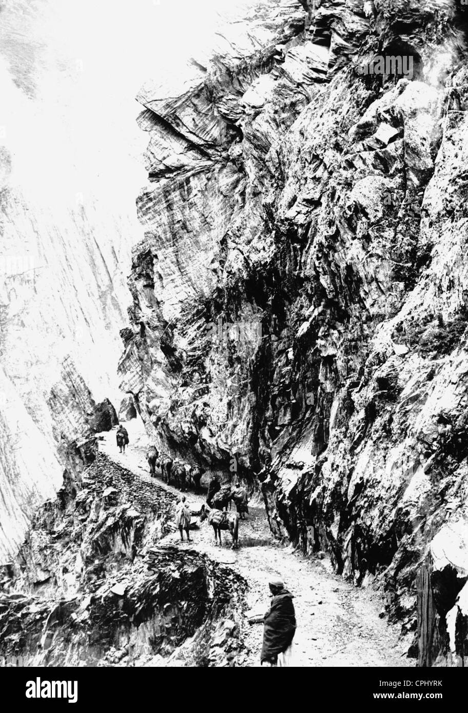 A gorge in the mountains south of Peshawar, 1935 Stock Photo - Alamy