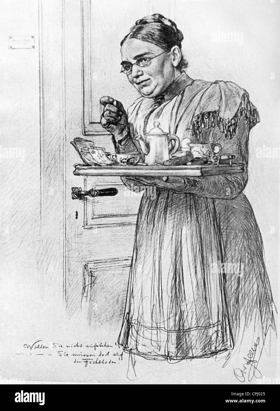 Servant or innkeeper Stock Photo - Alamy