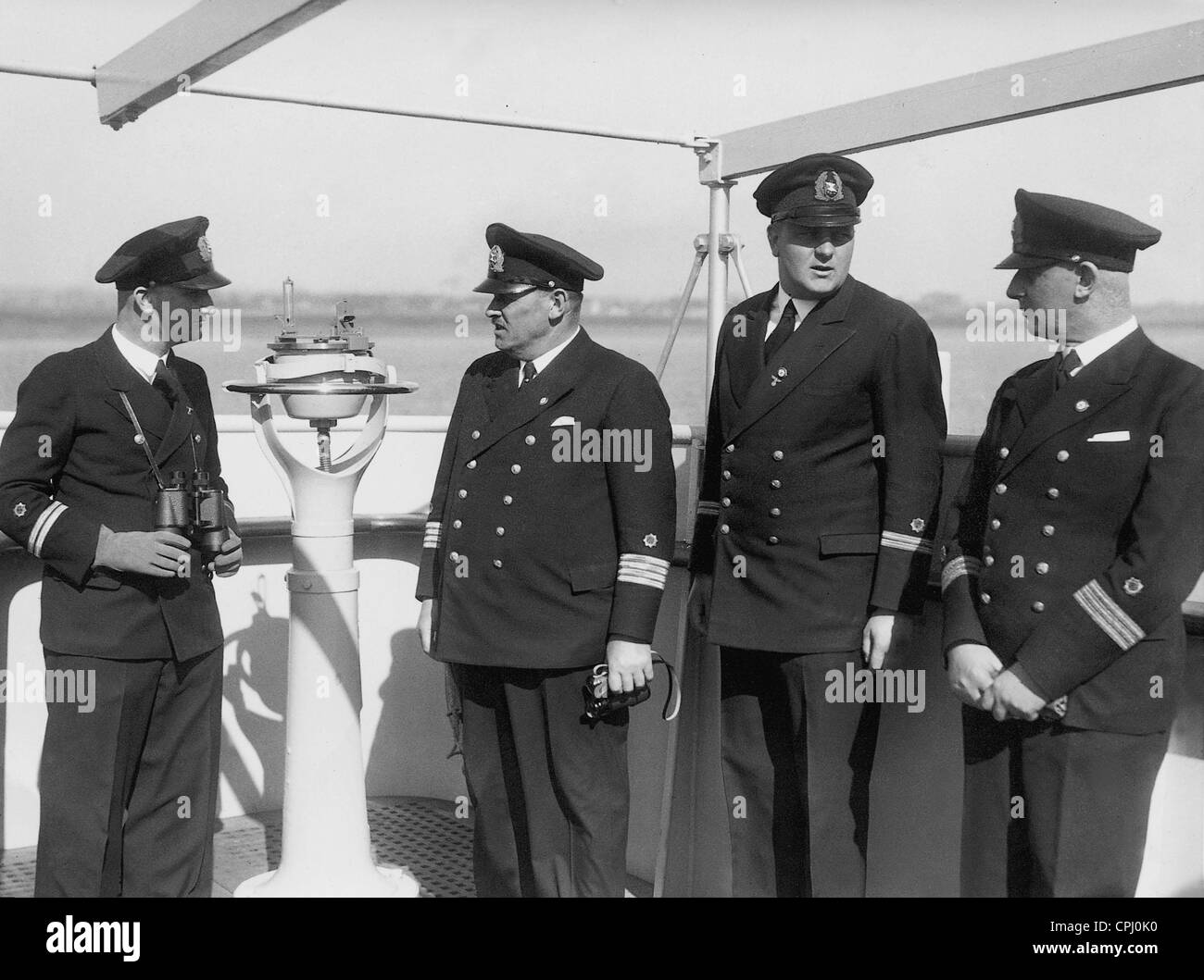 Captain of the KdF ship Wilhelm Gustloff with officers on board, 1938 ...