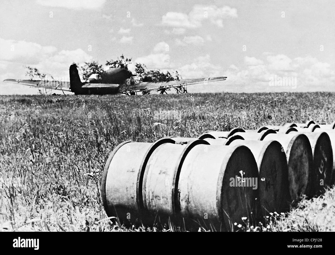German transport plane on a military air field on the Eastern front ...