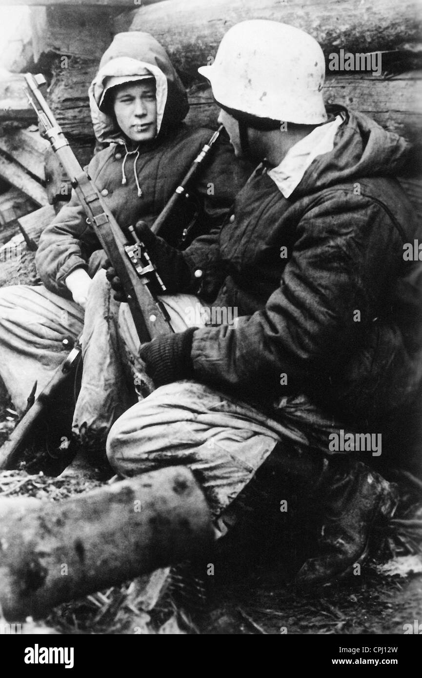 German soldiers on the Eastern front, 1943 Stock Photo - Alamy