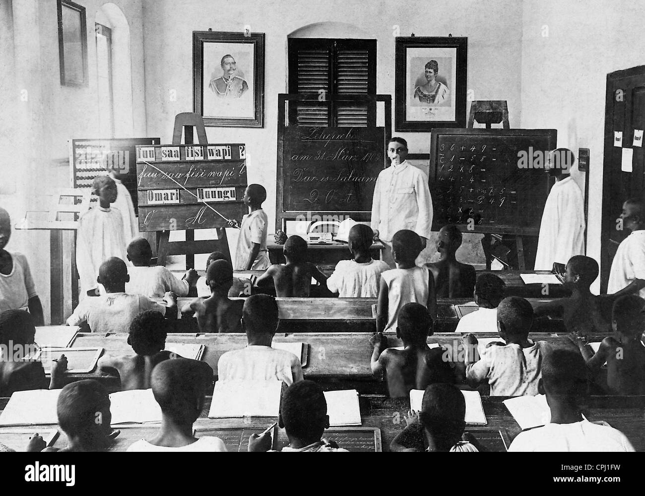 Teacher blackboard in school Black and White Stock Photos & Images - Alamy