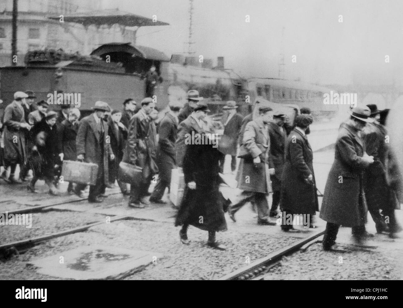 Germans from the Saar area in France, 1935 Stock Photo - Alamy