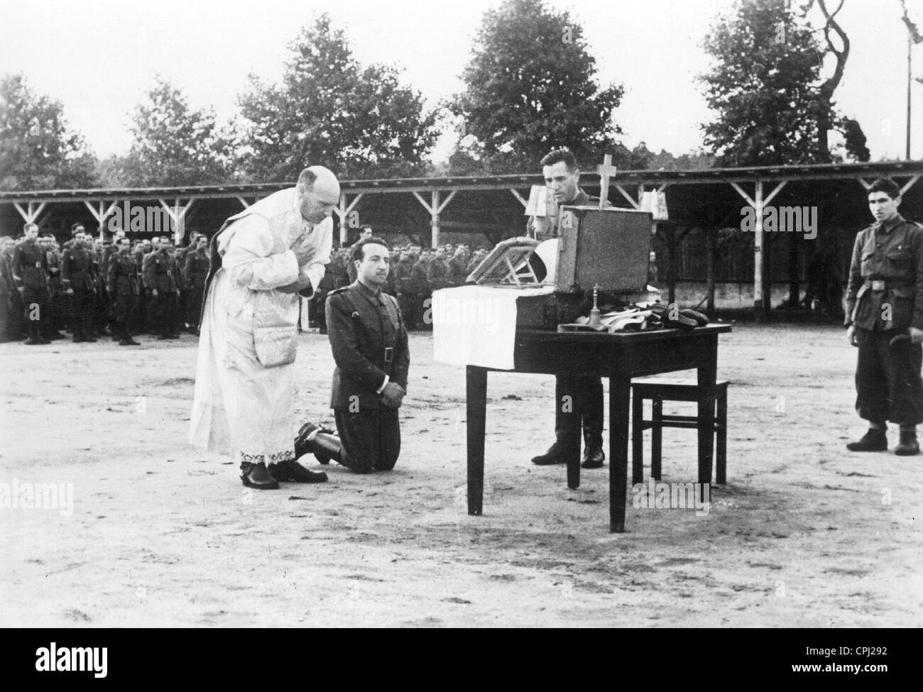 Service for the Spanish volunteers in Grafenwoehr, 1941 Stock Photo - Alamy