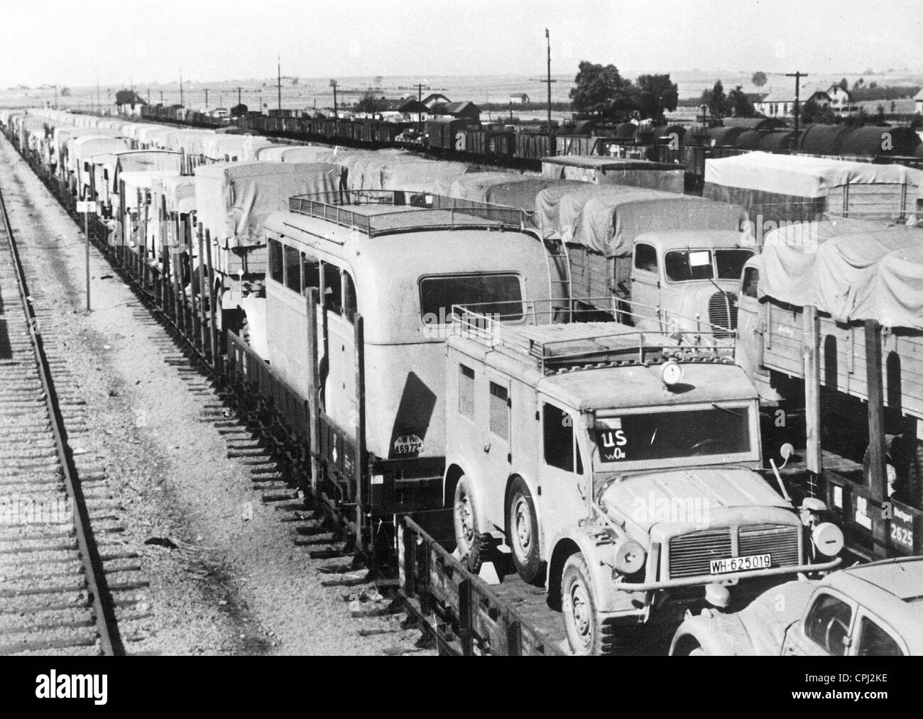 German supply trains at a station on the eastern Front, 1944 Stock ...