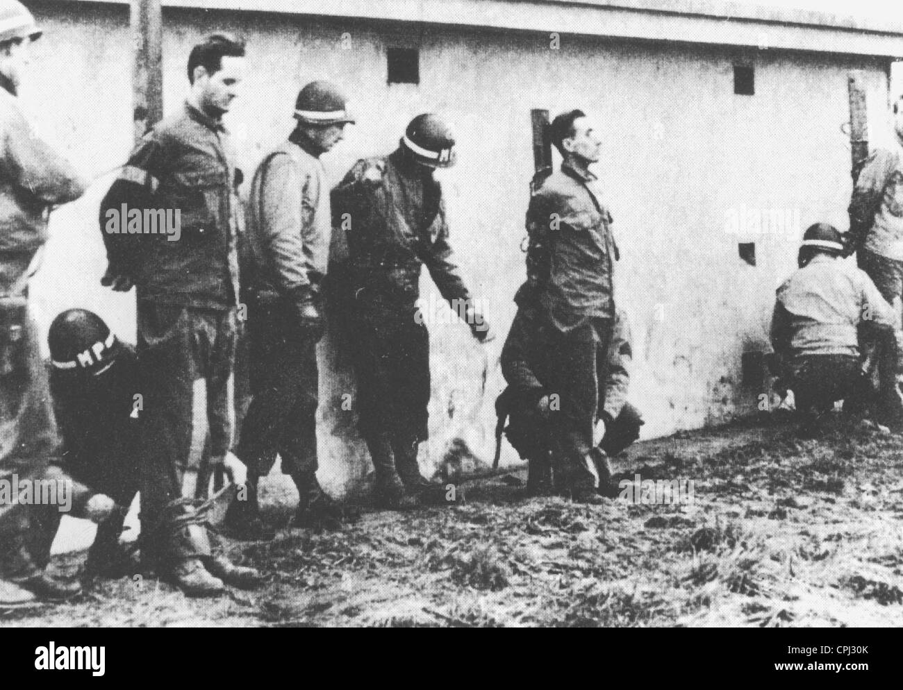 Shooting of SS soldiers during the Ardennes Offensive, 1944 Stock Photo ...