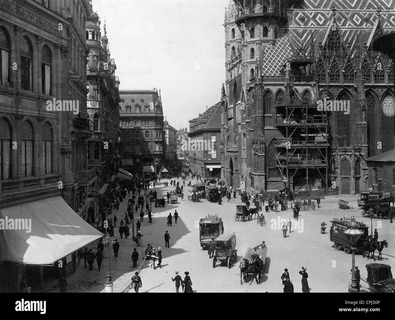 Stephan Square in Vienna, 1900 Stock Photo - Alamy