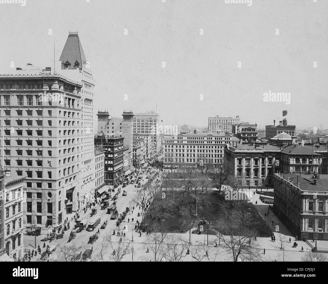 The City Hall-Park in New York, 1895 Stock Photo - Alamy