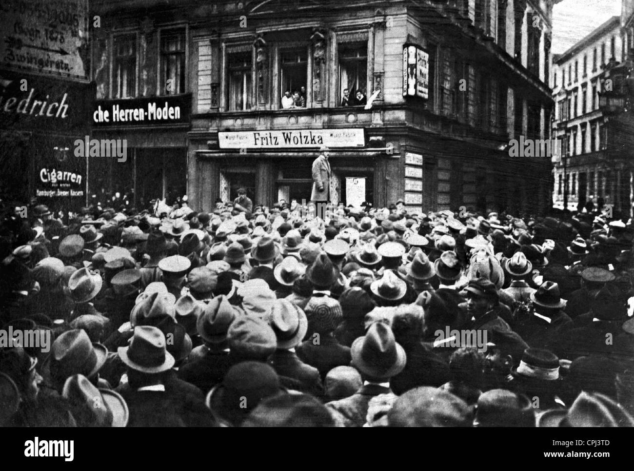 German refugees demonstrate during the Polish uprising in Upper Silesia ...