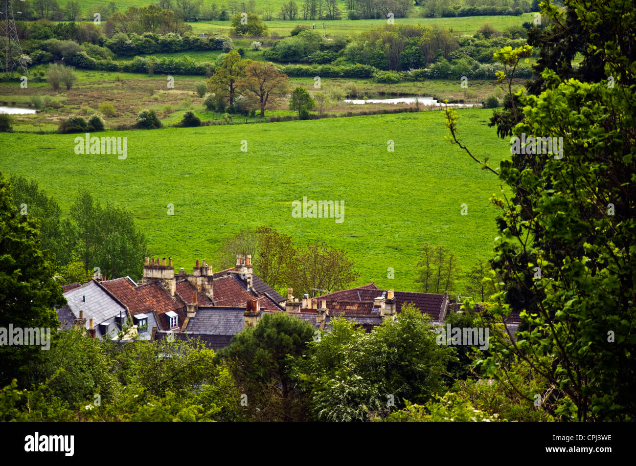 Rural England watermeadows at Batheaston Stock Photo - Alamy