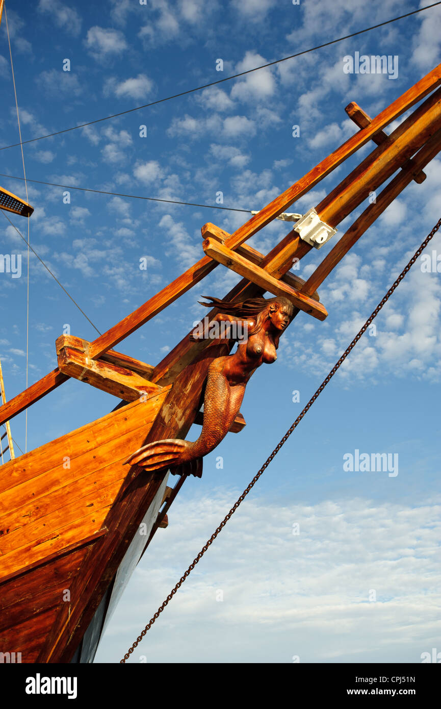 A traditional cruise Phinisi or Pinisi vessel in Indonesia nearby the ...