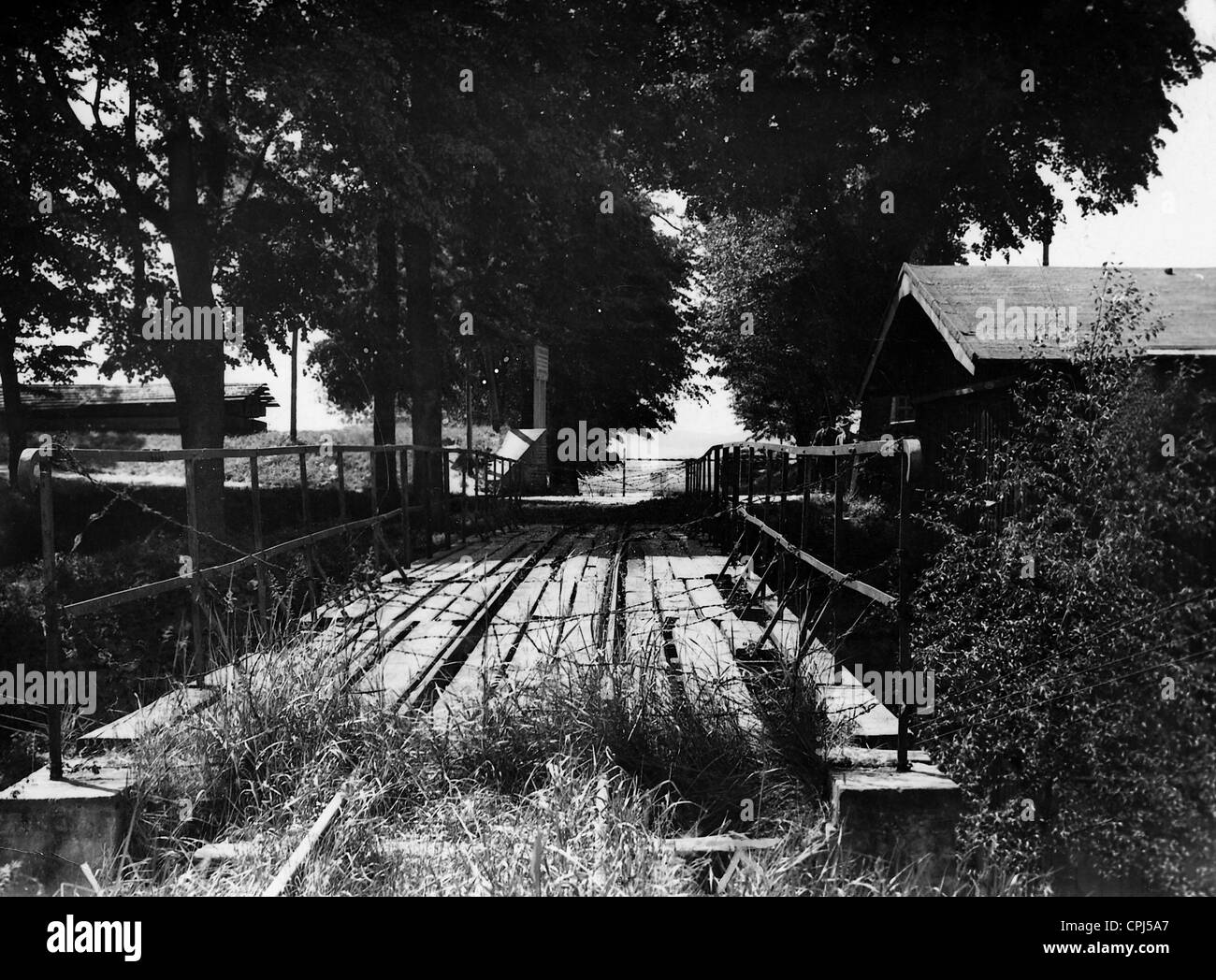 Border between east Prussia and Poland in Kurzebrack, 1930 Stock Photo ...