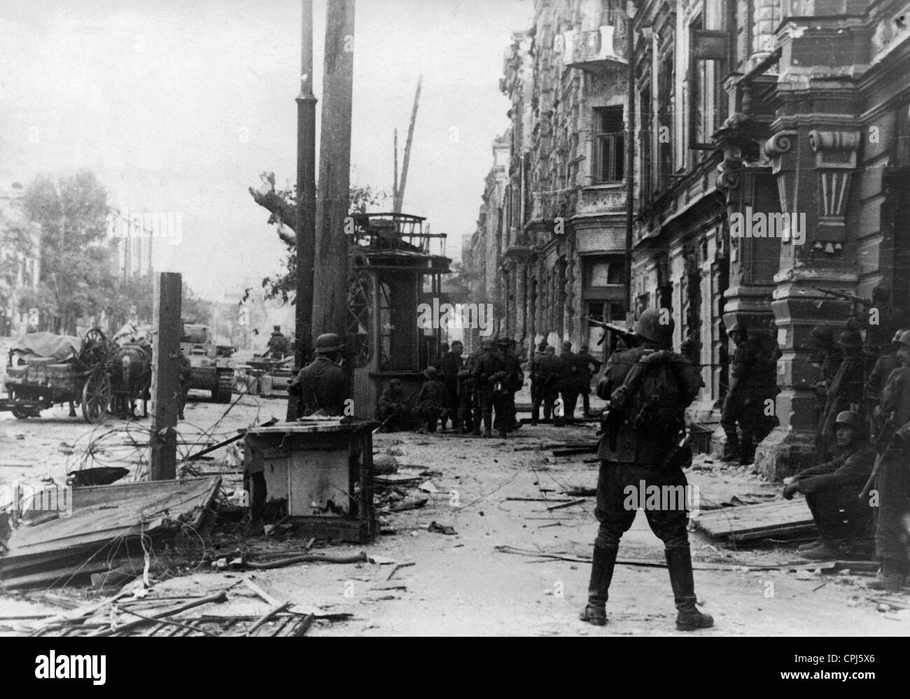 German soldiers and tanks during the battle of Rostov, 1942 Stock Photo ...