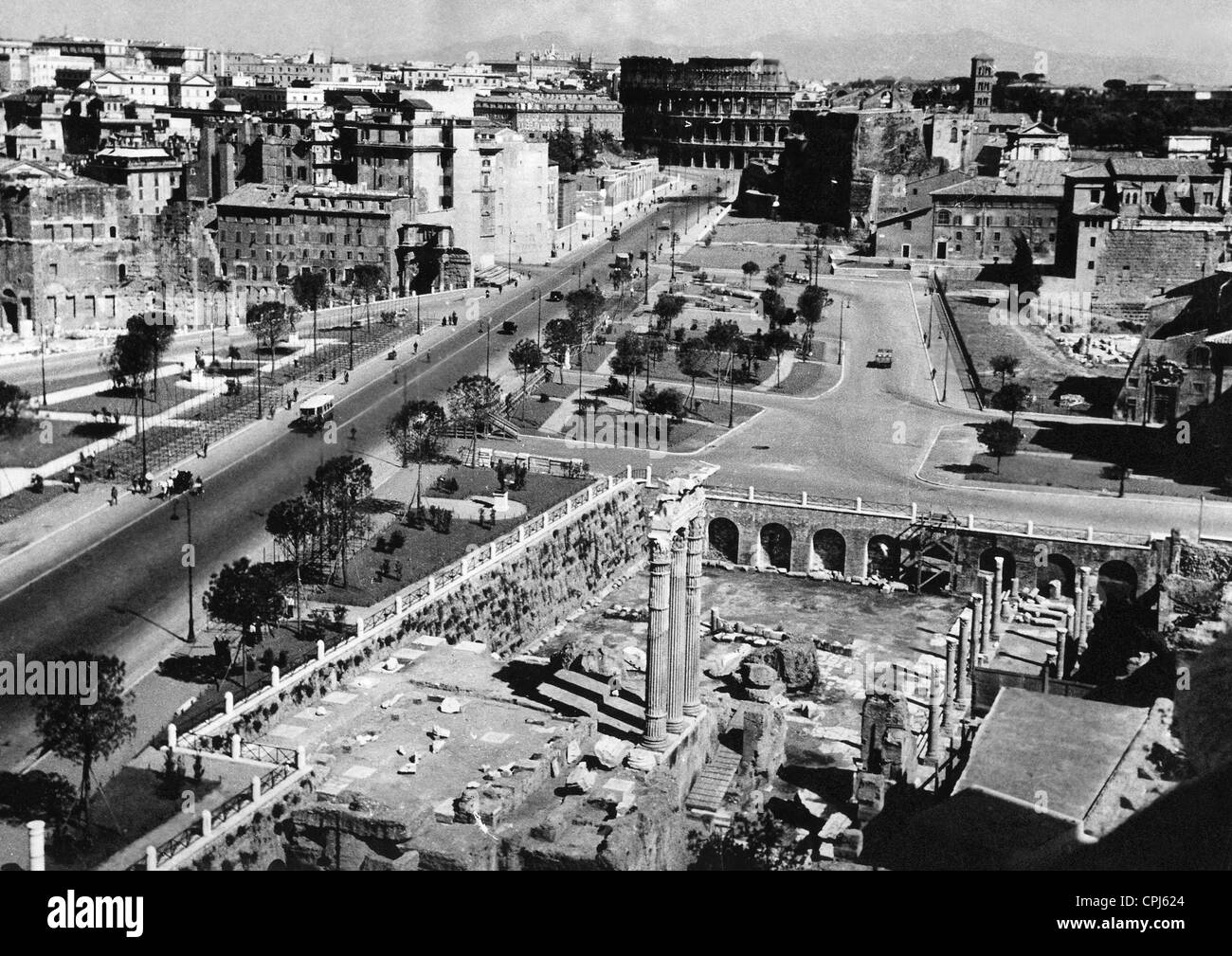 Cityscape of Rome, 1938 Stock Photo - Alamy