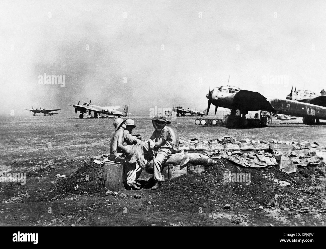 German Frontline Airstrip in Africa, 1942 Stock Photo - Alamy