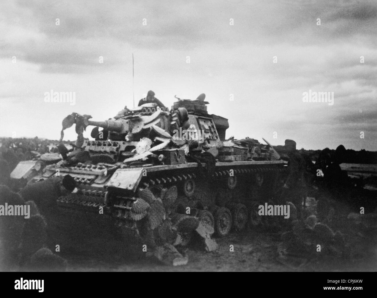 Ww2 Photo Wwii Destroyed German Panzer Tunisia 1943 Pzkpfw