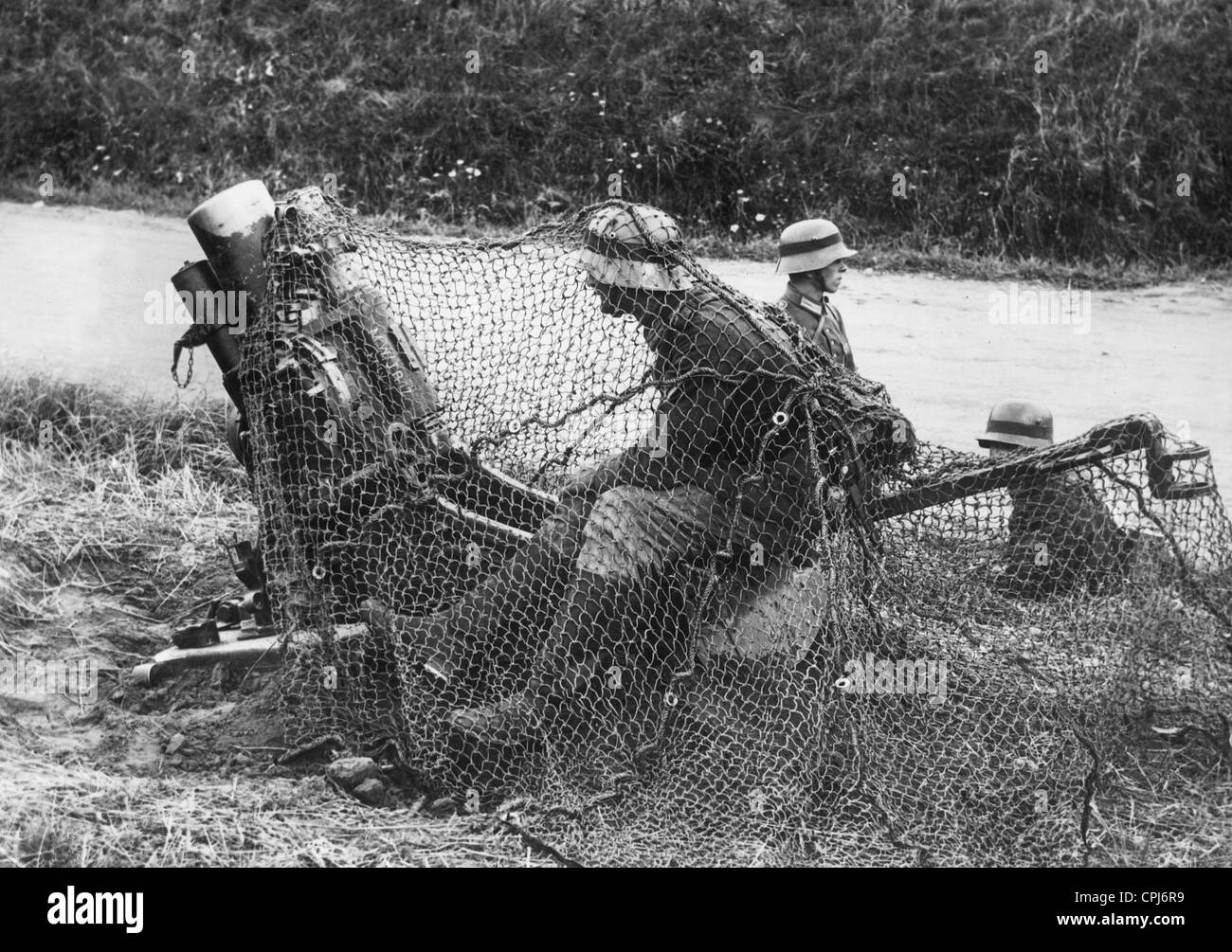 Mortar launcher on a National Defense maneuver, 1932 Stock Photo - Alamy