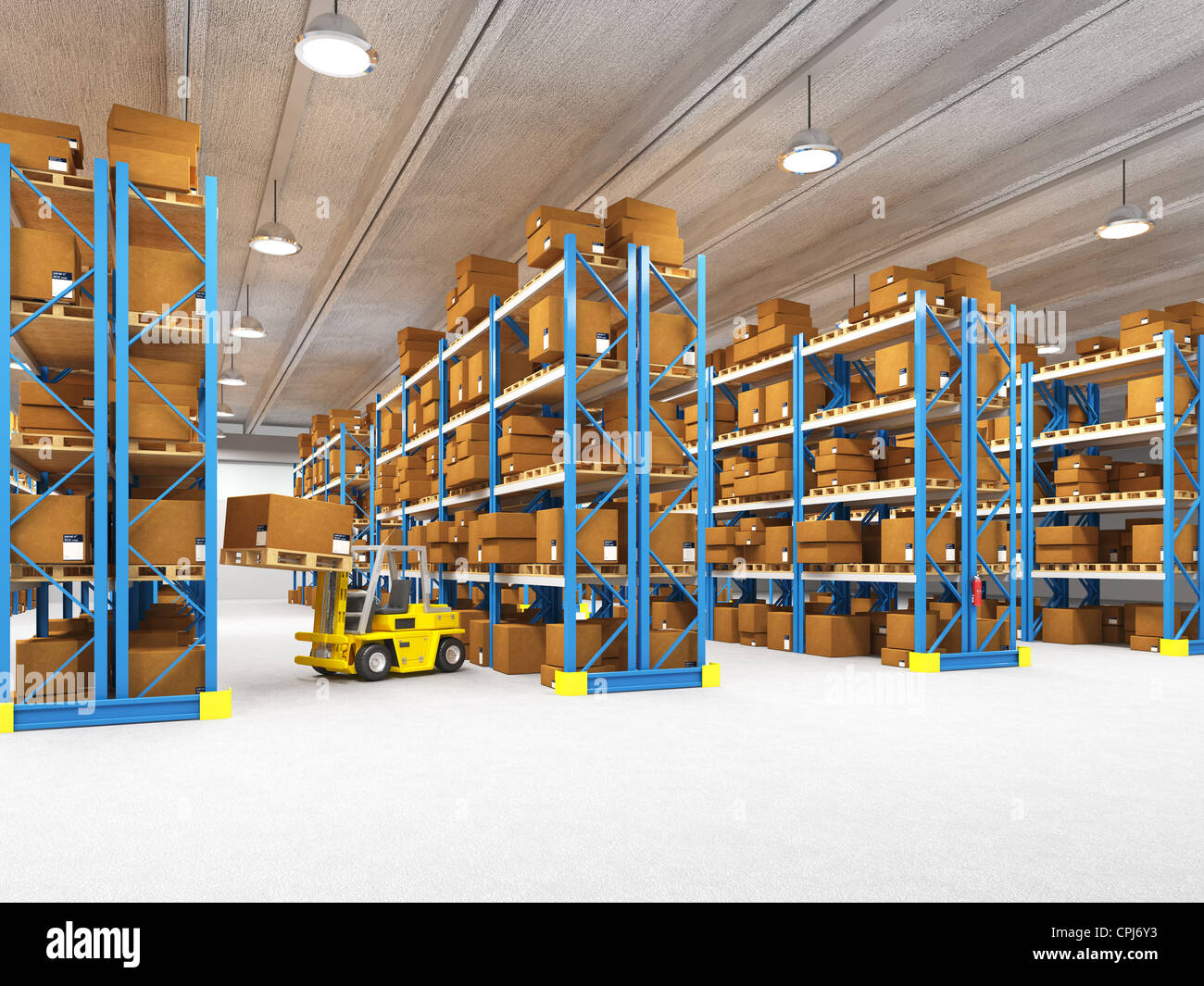fine 3d image of classic warehouse Stock Photo - Alamy