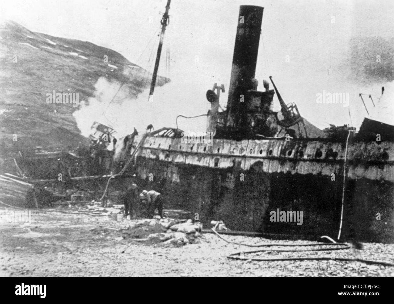 The Second World War: Japanese bomb attack on Dutch Harbor Stock Photo ...