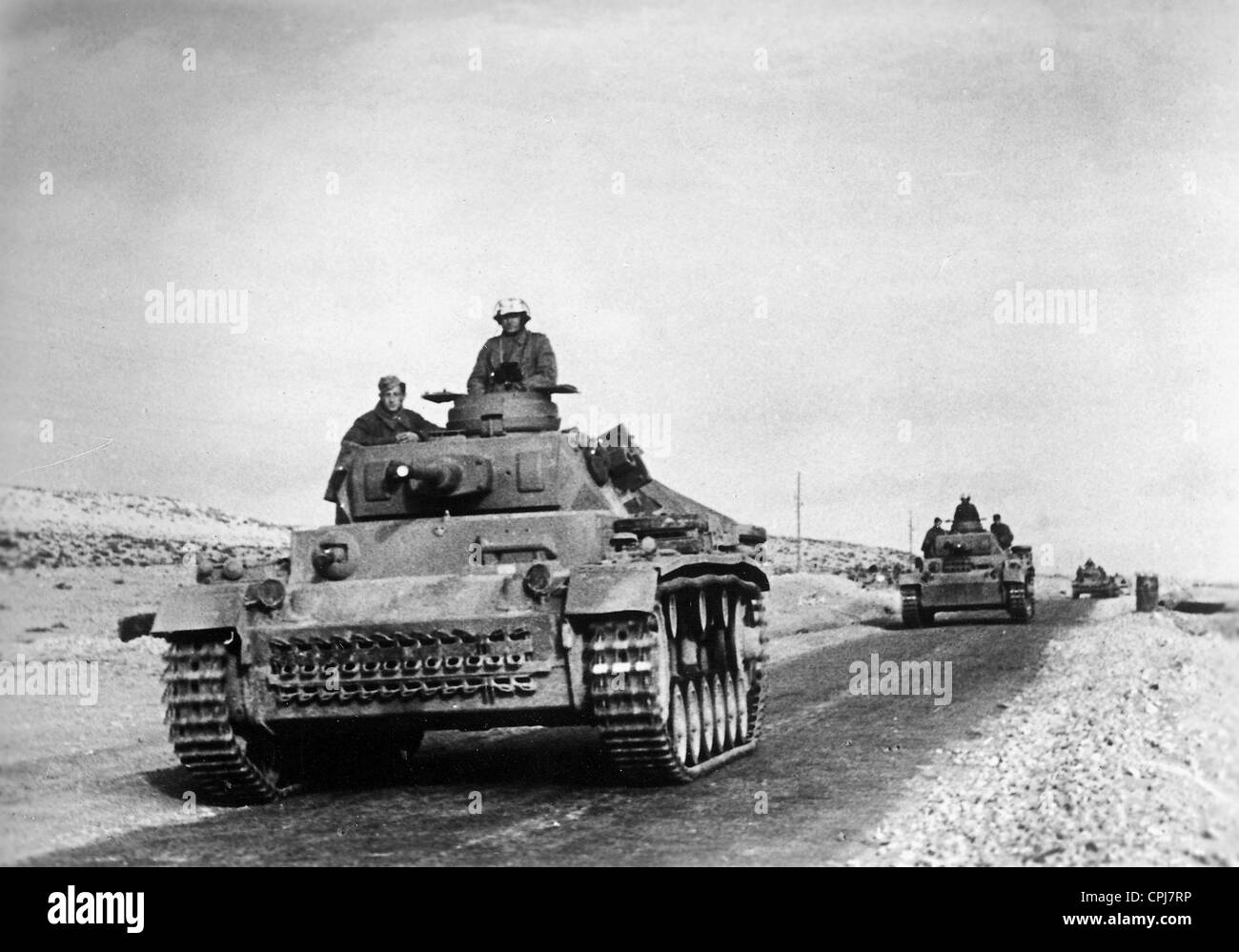 German tanks on the march in Libya, 1942 Stock Photo - Alamy