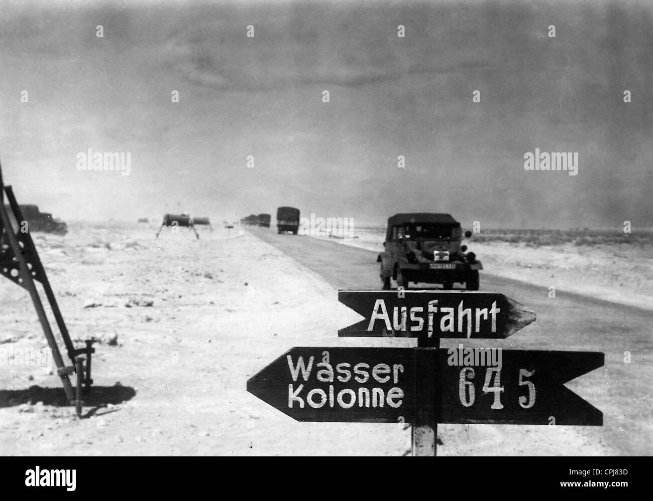 Sign to the water column, 1941 Stock Photo - Alamy