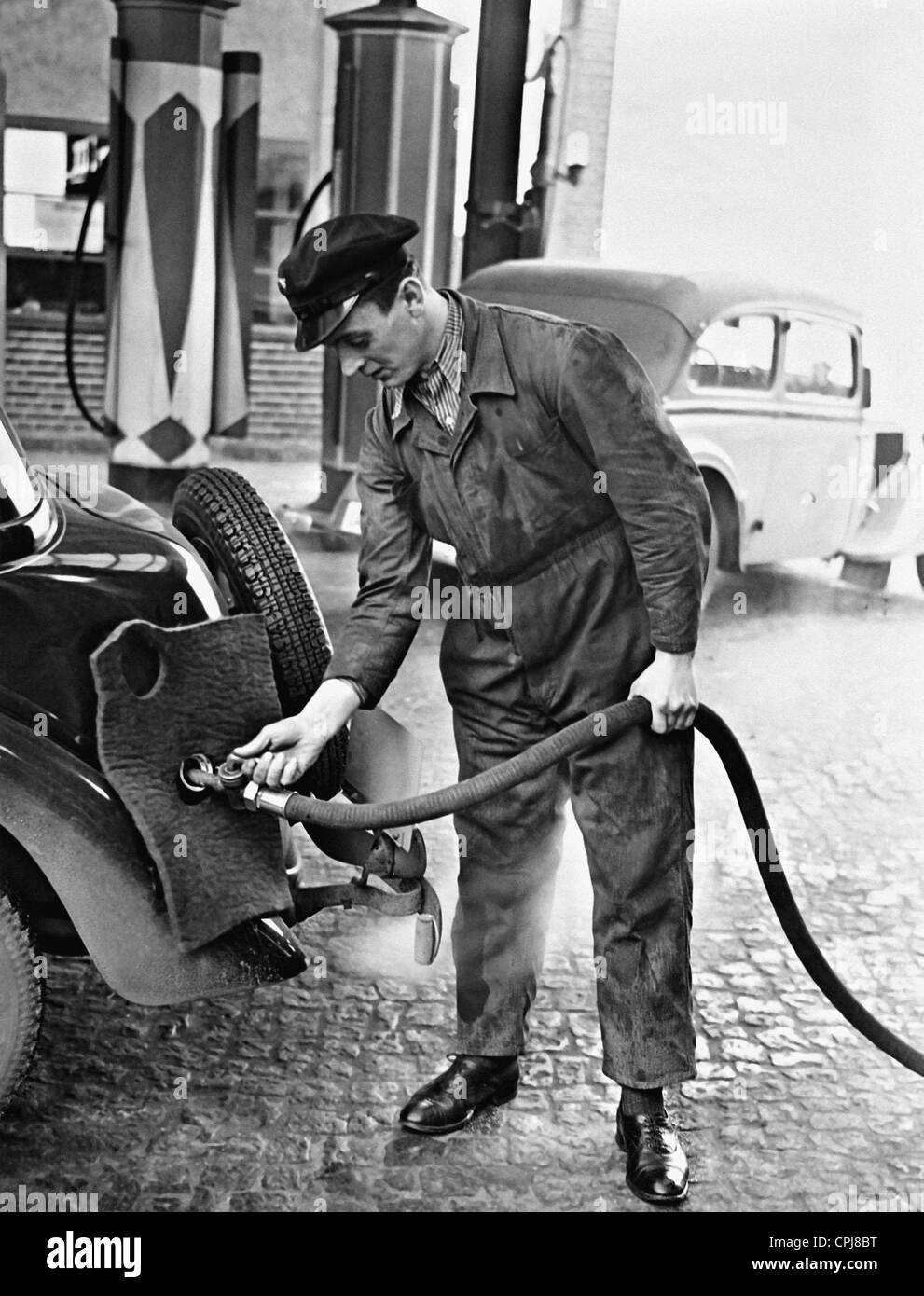 Fuel gas station Black and White Stock Photos & Images - Alamy