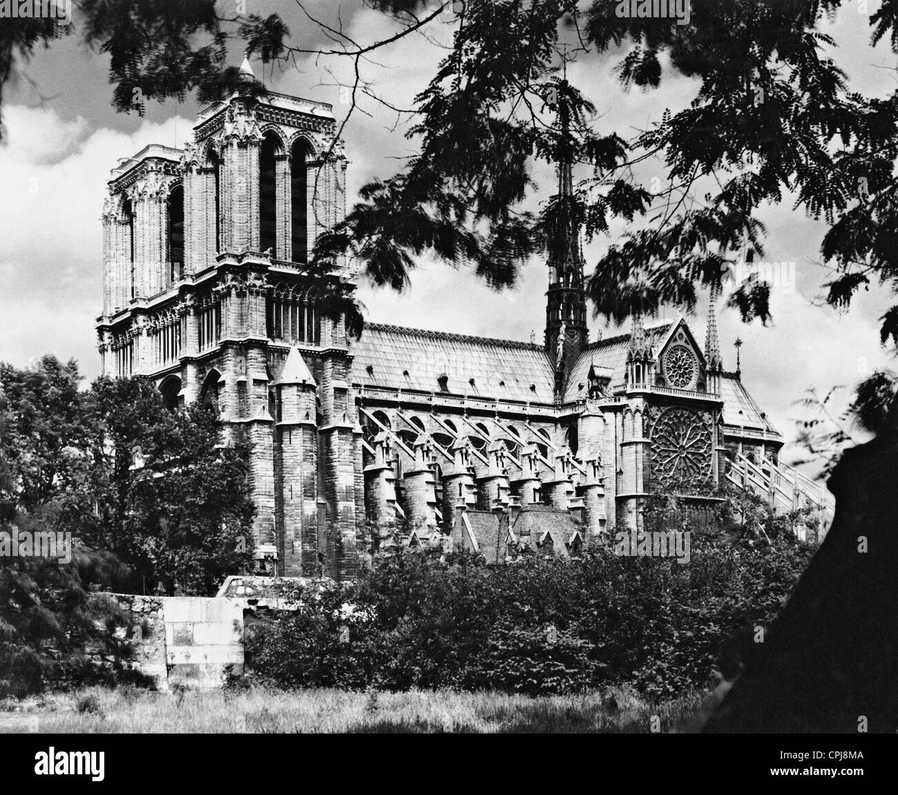 Architecture of notre dame Black and White Stock Photos & Images - Alamy
