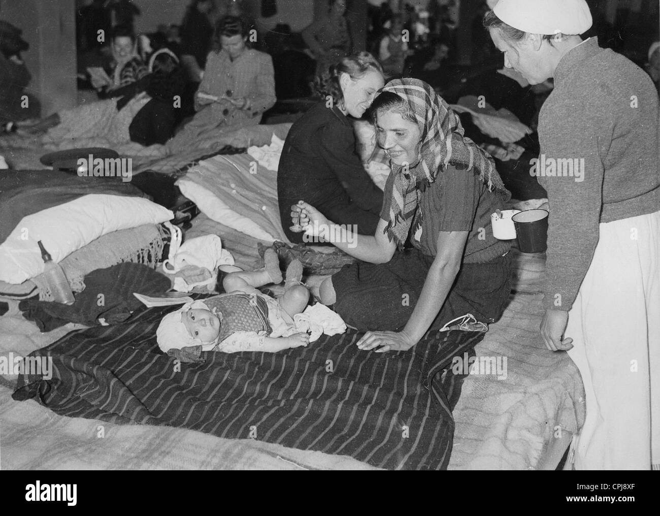 German-Russians from Bessarabia in a camp in Romania, 1940 Stock Photo ...