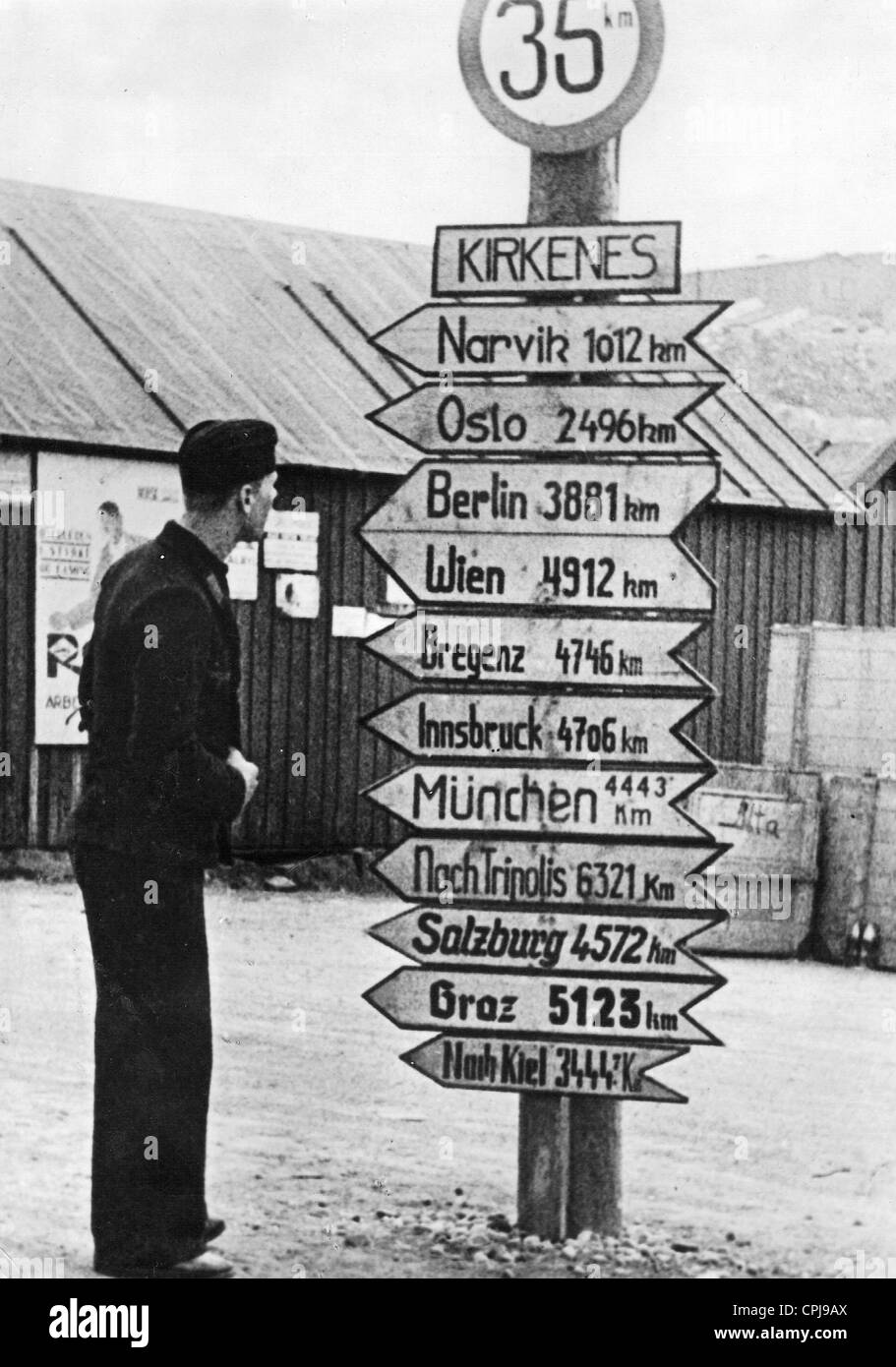 German signpost Black and White Stock Photos & Images - Alamy