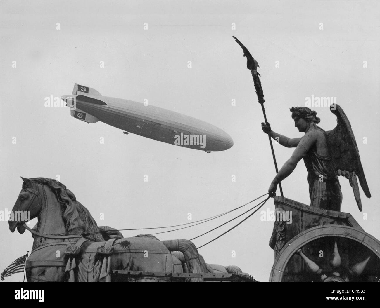 LZ 129 'Hindenburg' over Berlin, 1936 Stock Photo - Alamy