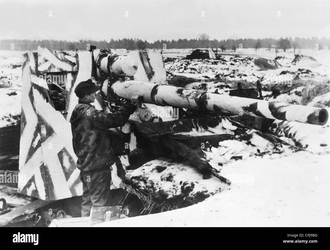 German Flak in a position in East Prussia, 1945 Stock Photo - Alamy