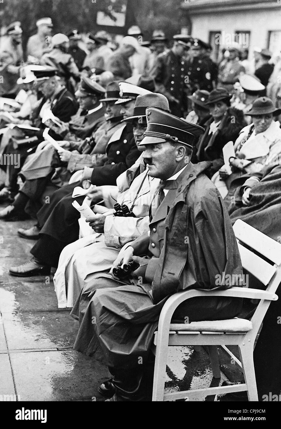 Adolf Hitler during a competition at the Olympic Games, 1936 Stock ...