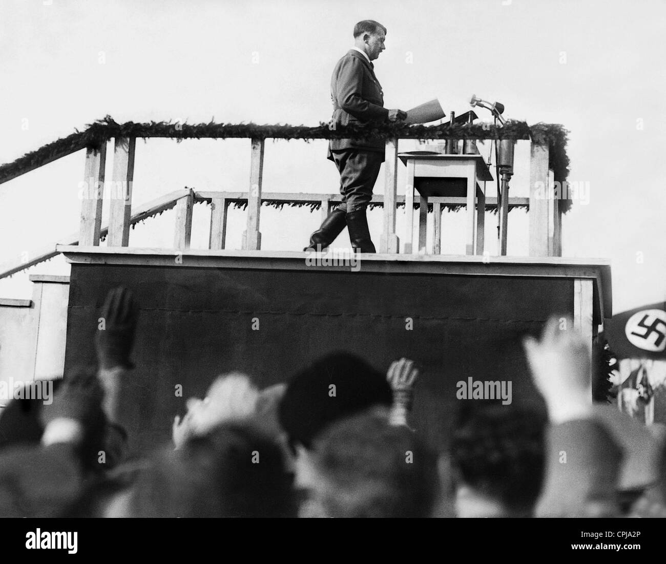 Adolf Hitler at a Saar rally, 1934 Stock Photo - Alamy