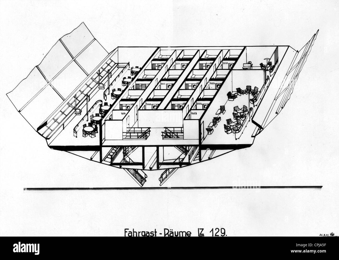 Passenger compartments of the 'Hindenburg' Stock Photo - Alamy