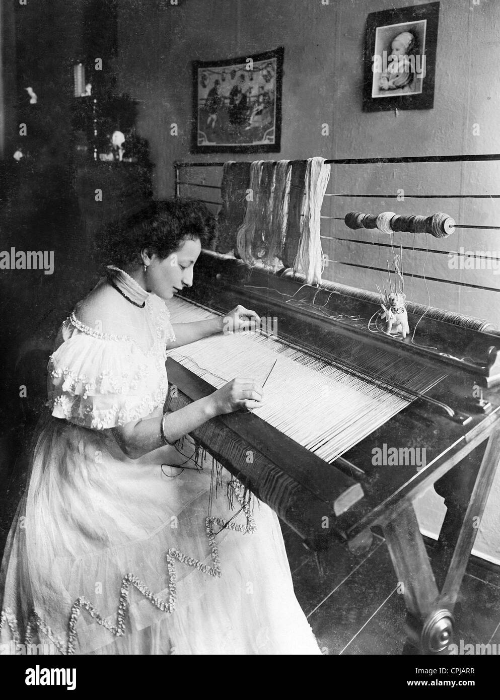 Working on loom Black and White Stock Photos & Images - Alamy