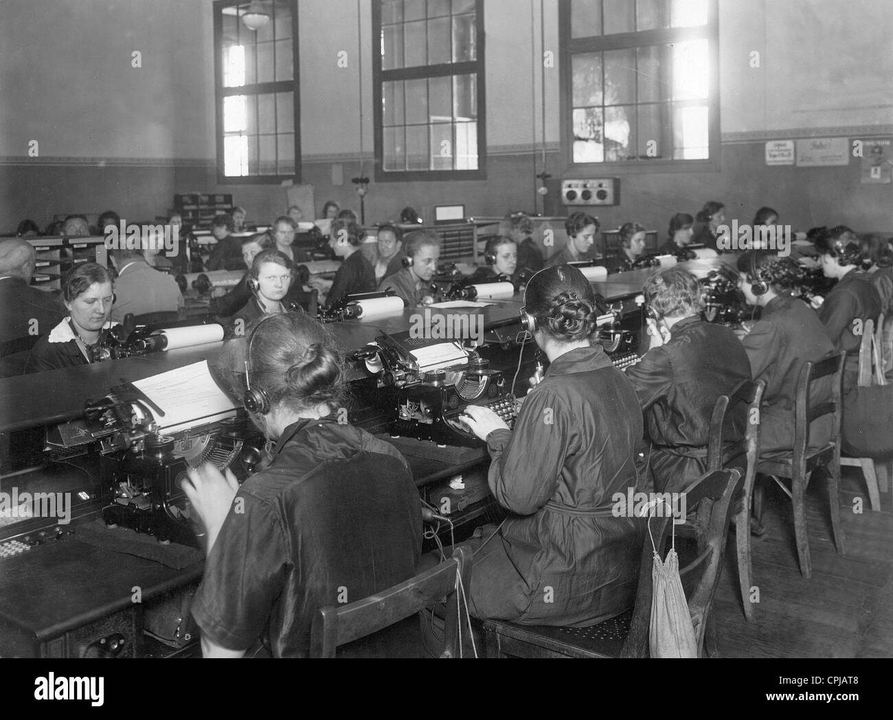 Typists in the Main Telegraph Office in Berlin, 1926 Stock Photo - Alamy