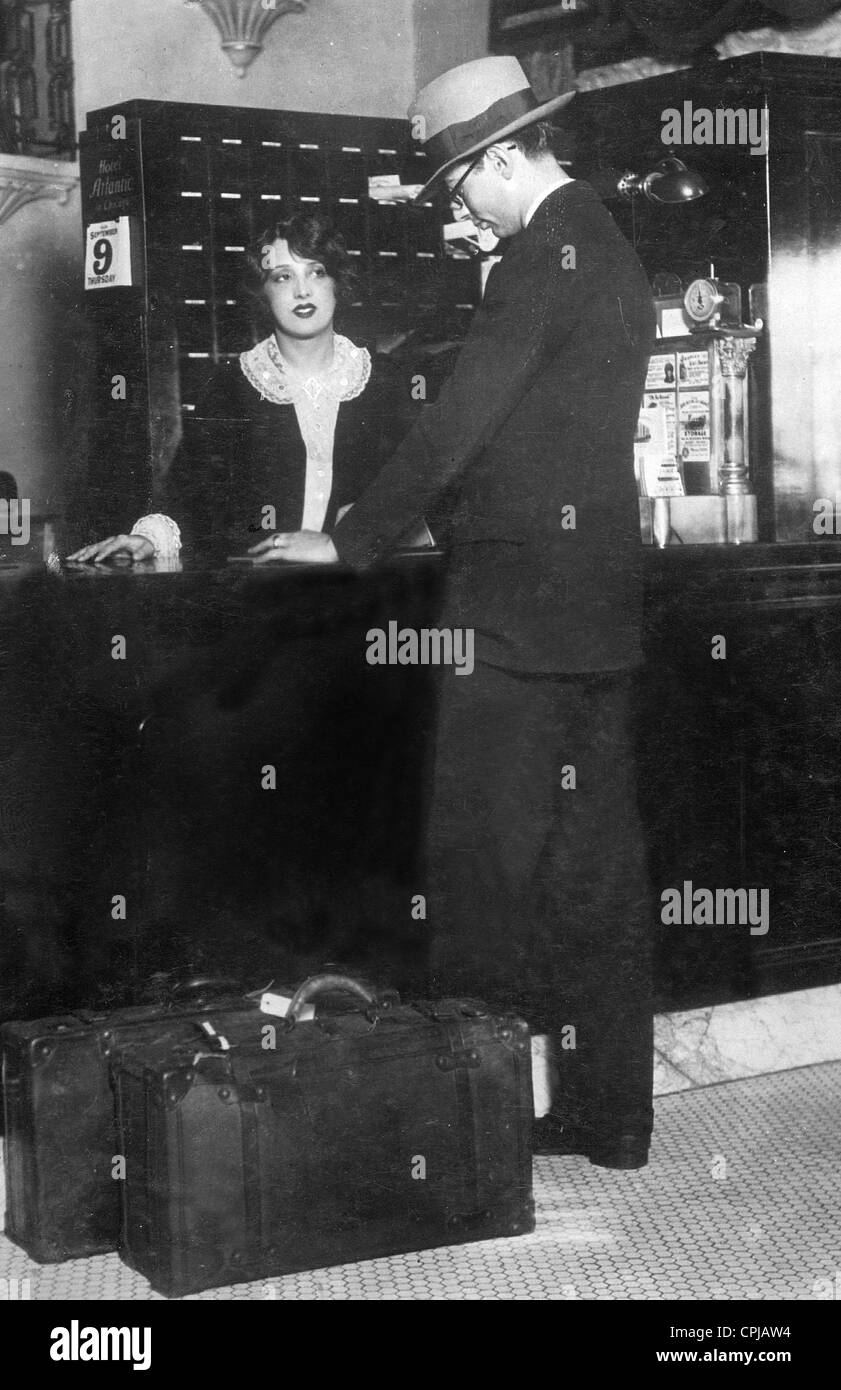 Receptionist in a hotel in Berlin, 1928 Stock Photo - Alamy