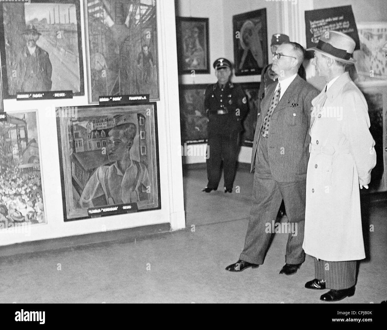 Joseph Goebbels at the exhibition of 'Degenerate Art' in Berlin, 1938 ...