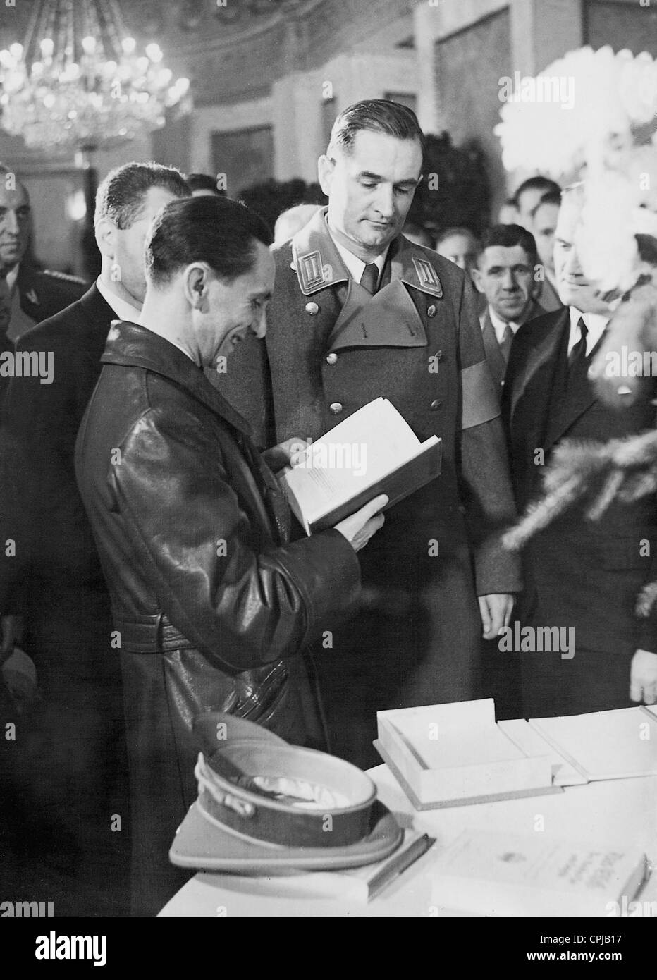 Joseph Goebbels with Haegert at the poets meeting in Weimar, 1941 Stock ...