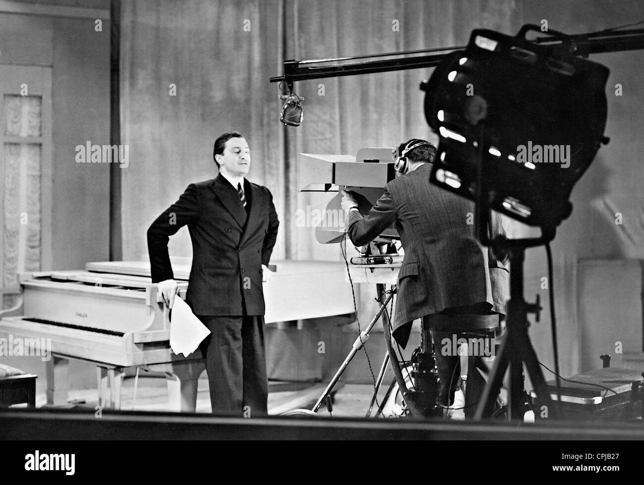 TV recording at the Broadcasting Exhibition, 1939 Stock Photo - Alamy