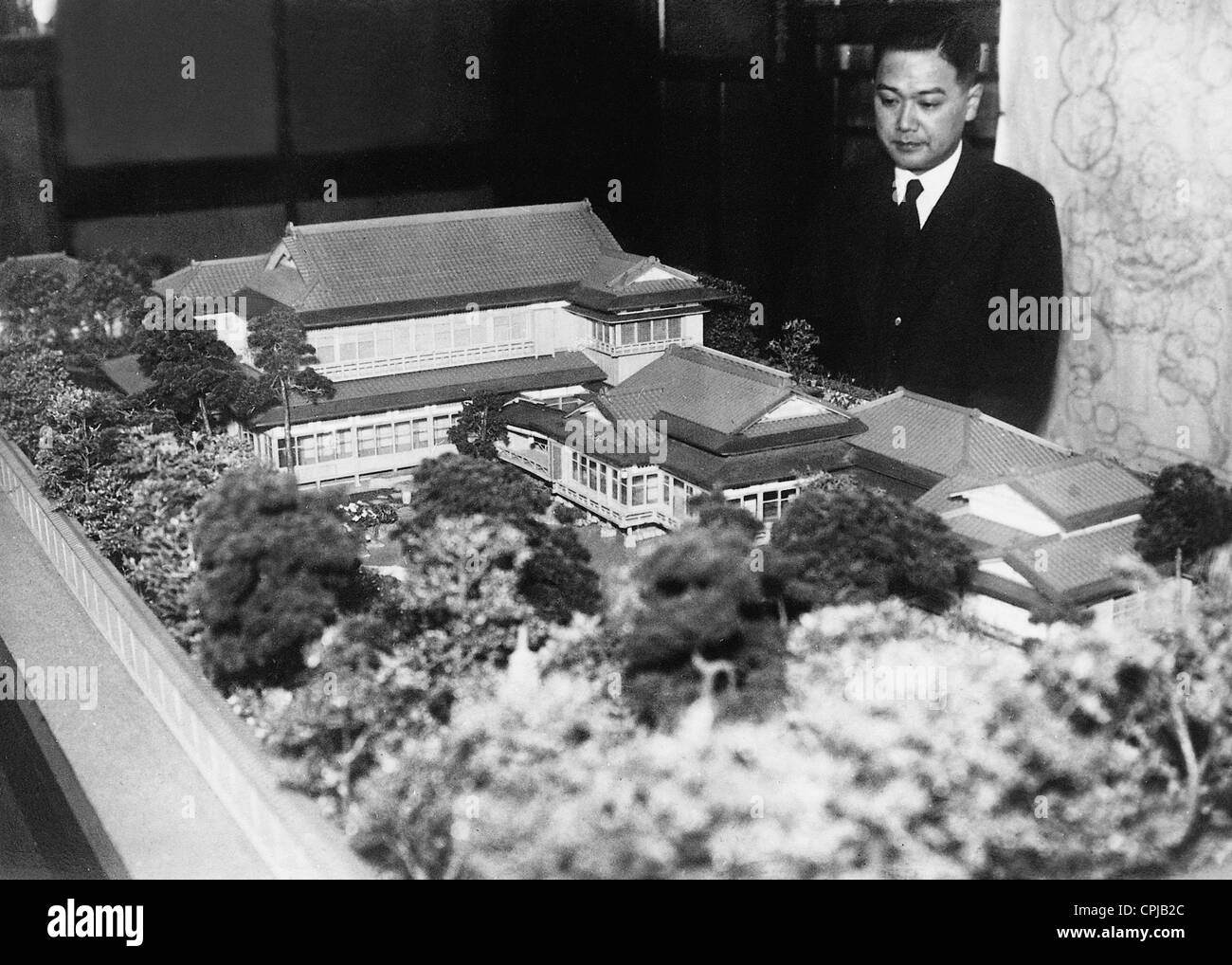 Model of the Japanese pavilion, 1937 Stock Photo - Alamy