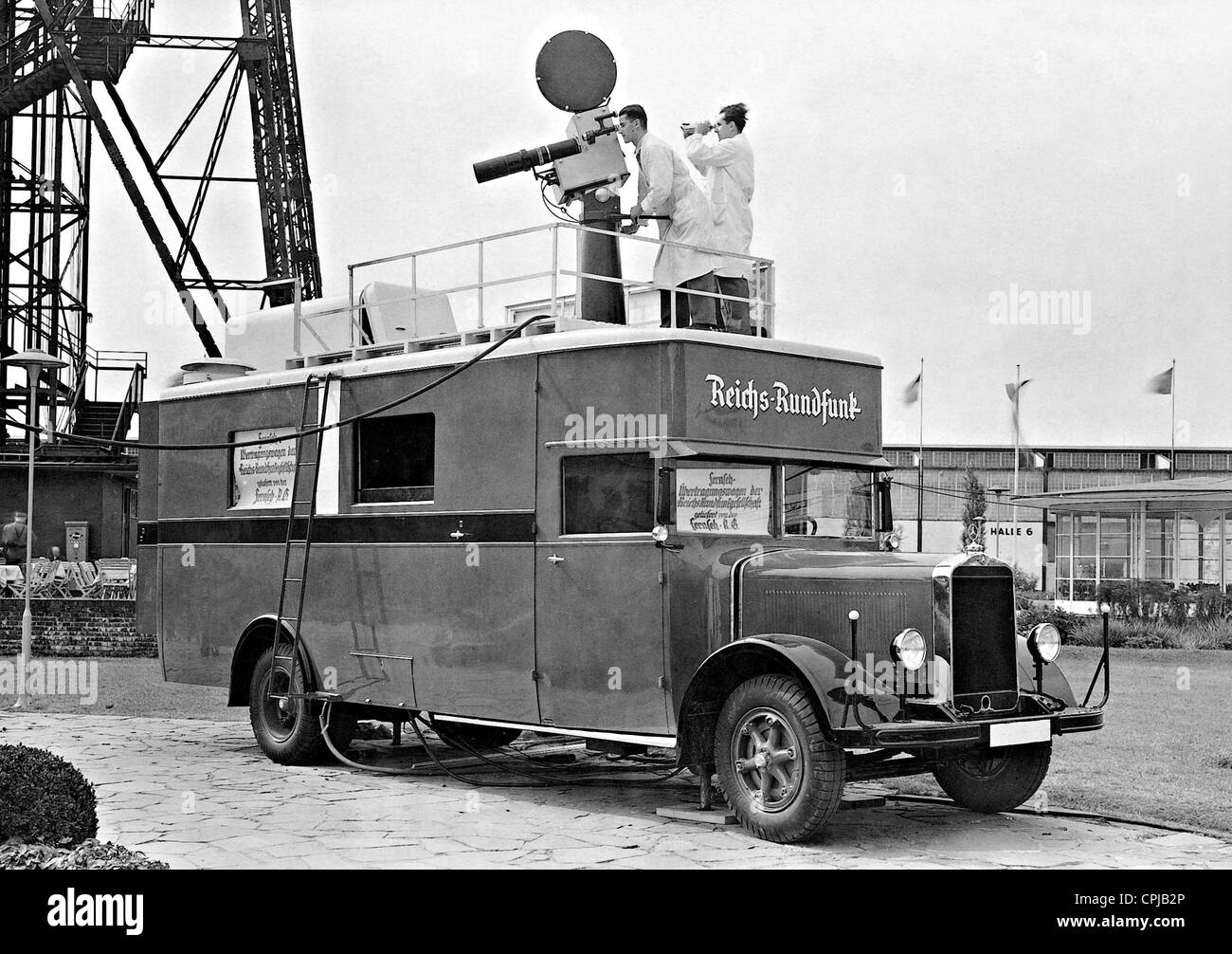 TV broadcasting van of the Reich Broadcasting Corporation, 1934 Stock ...