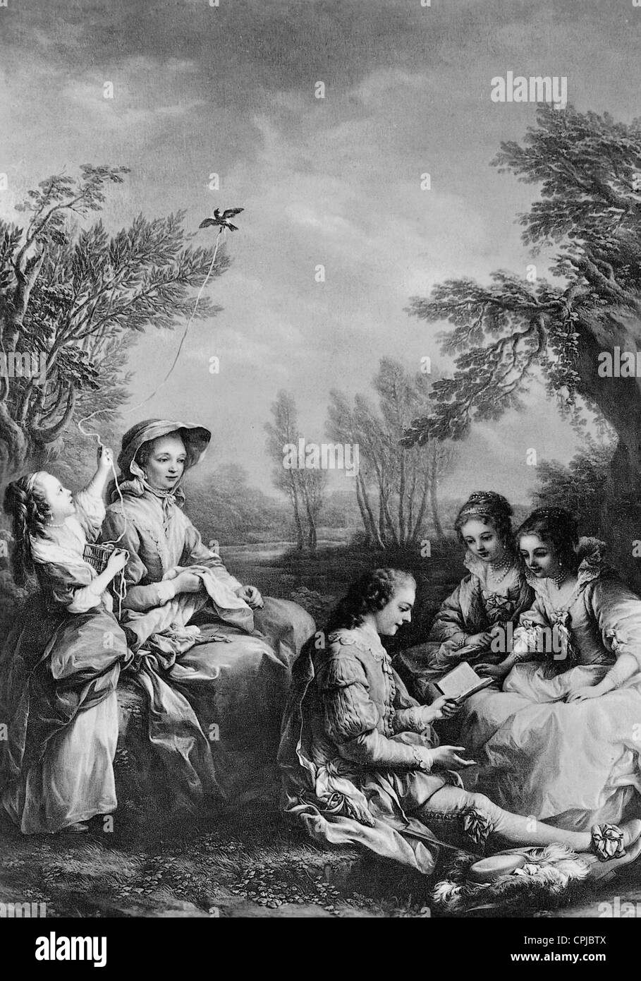 'The Reader' by Charles-Andre van Loo Stock Photo - Alamy