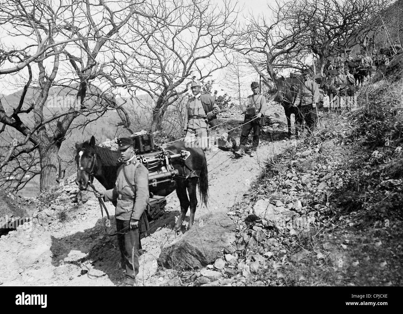 Austrian mountain troops on maneuvers, 1910 Stock Photo - Alamy