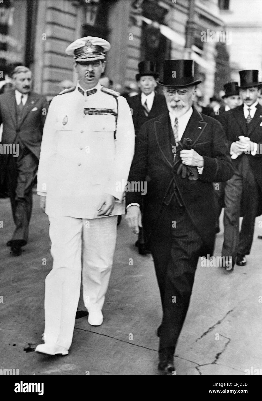 Carol of Romania and Jean Louis Barthou in Bucharest, 1934 Stock Photo ...