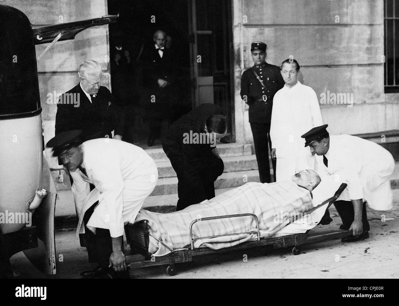 The heavily wounded Jean Louis Barthou is transported, 1934 Stock Photo ...