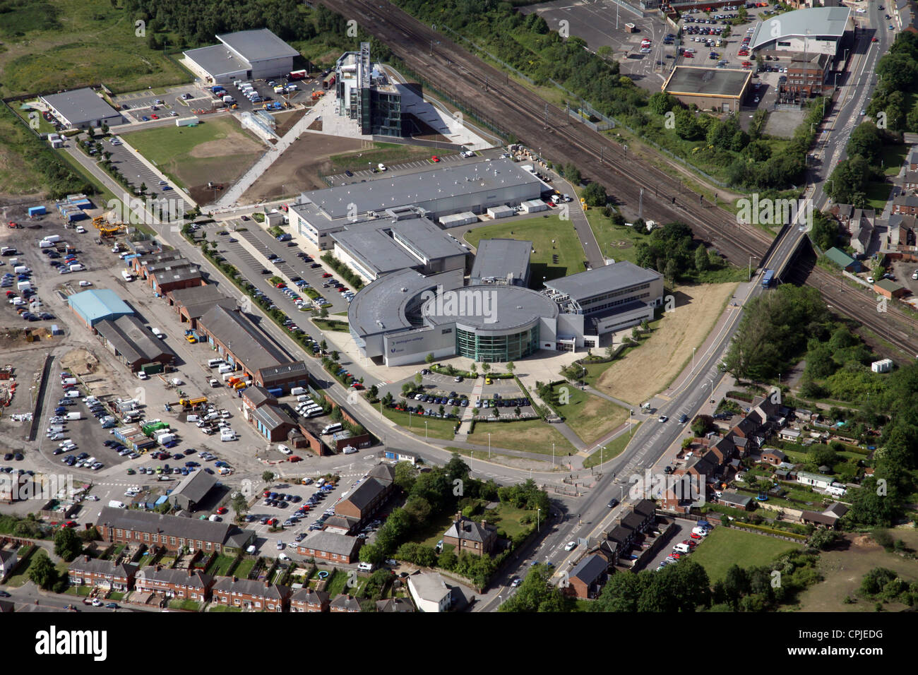aerial view of Darlington College Stock Photo - Alamy