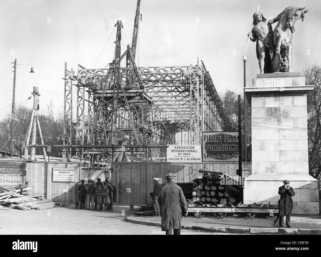 Construction of the German pavilion for the Paris Exposition, 1937 ...